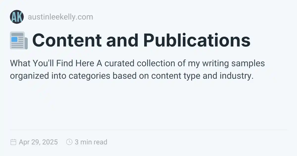 📰 Content and Publications