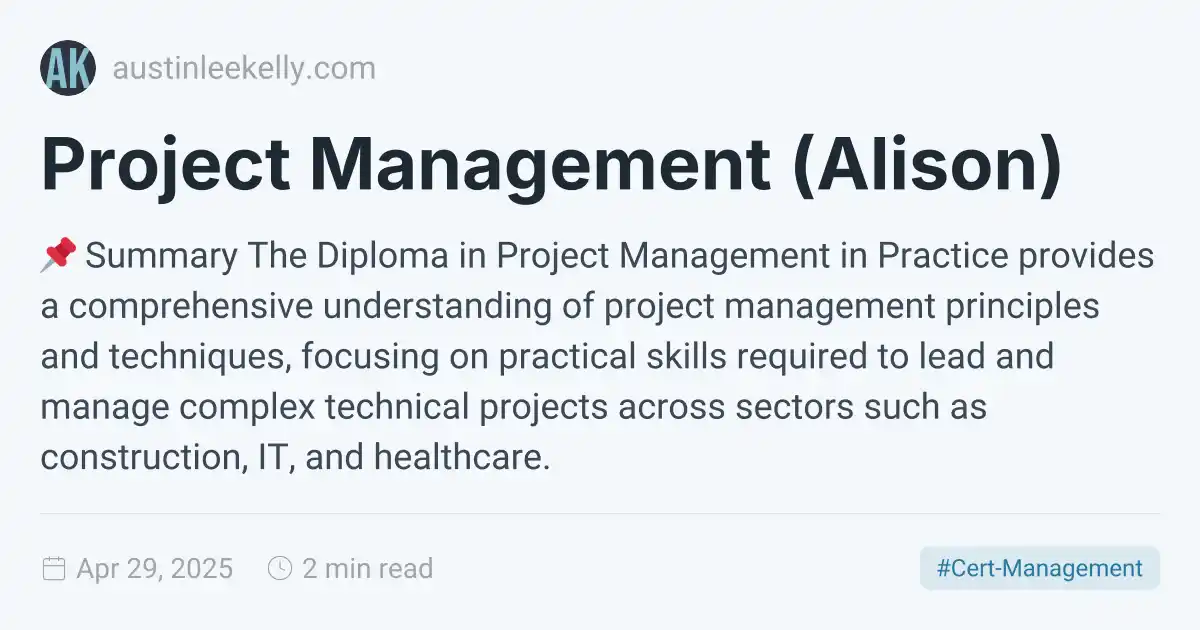 Project Management (Alison)