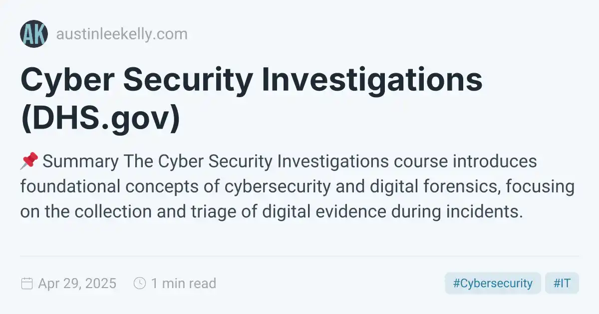 Cyber Security Investigations (DHS.gov)