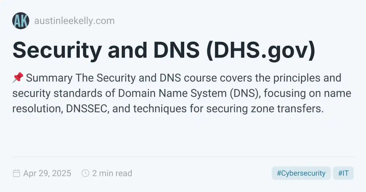 Security and DNS (DHS.gov)