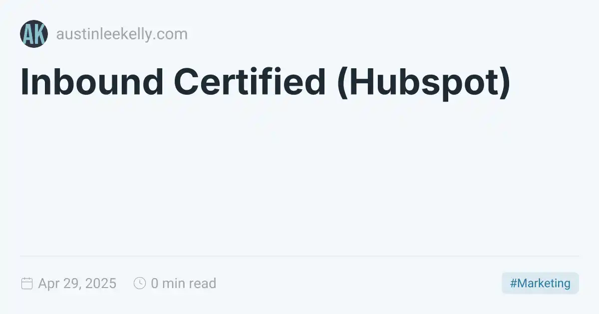 Inbound Certified (Hubspot)