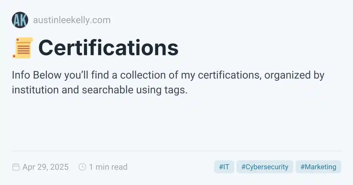 📜 Certifications